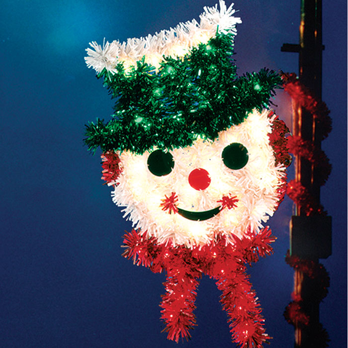 Snowboy Face Pole Mount - Holiday Outdoor Decor