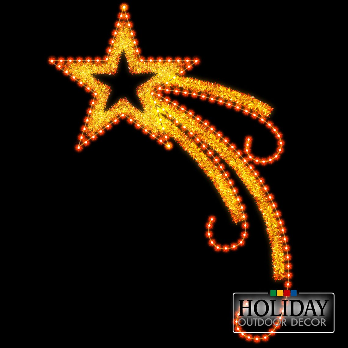 Golden Star Pole Mount - Holiday Outdoor Decor