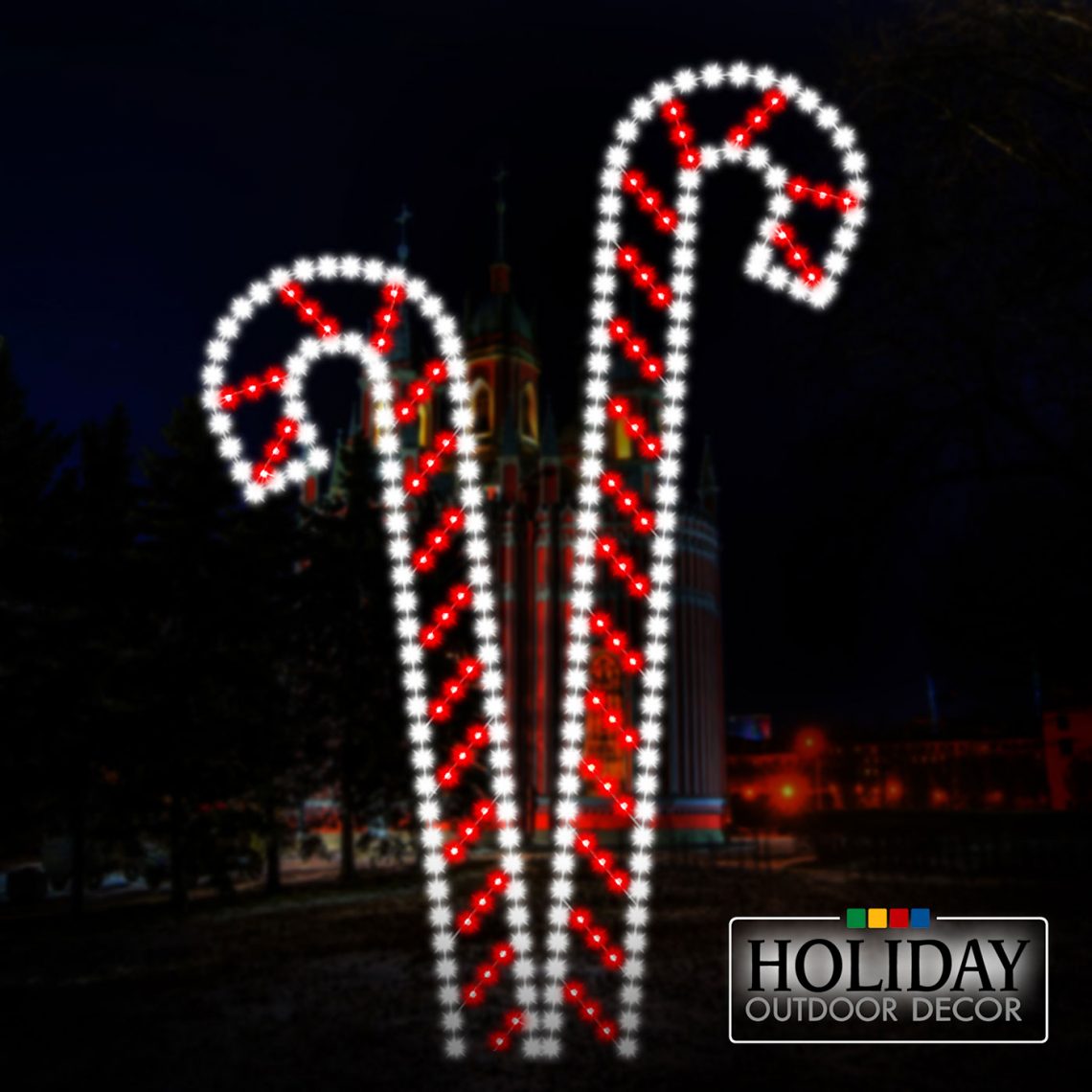 Double Candy Cane - Holiday Outdoor Decor