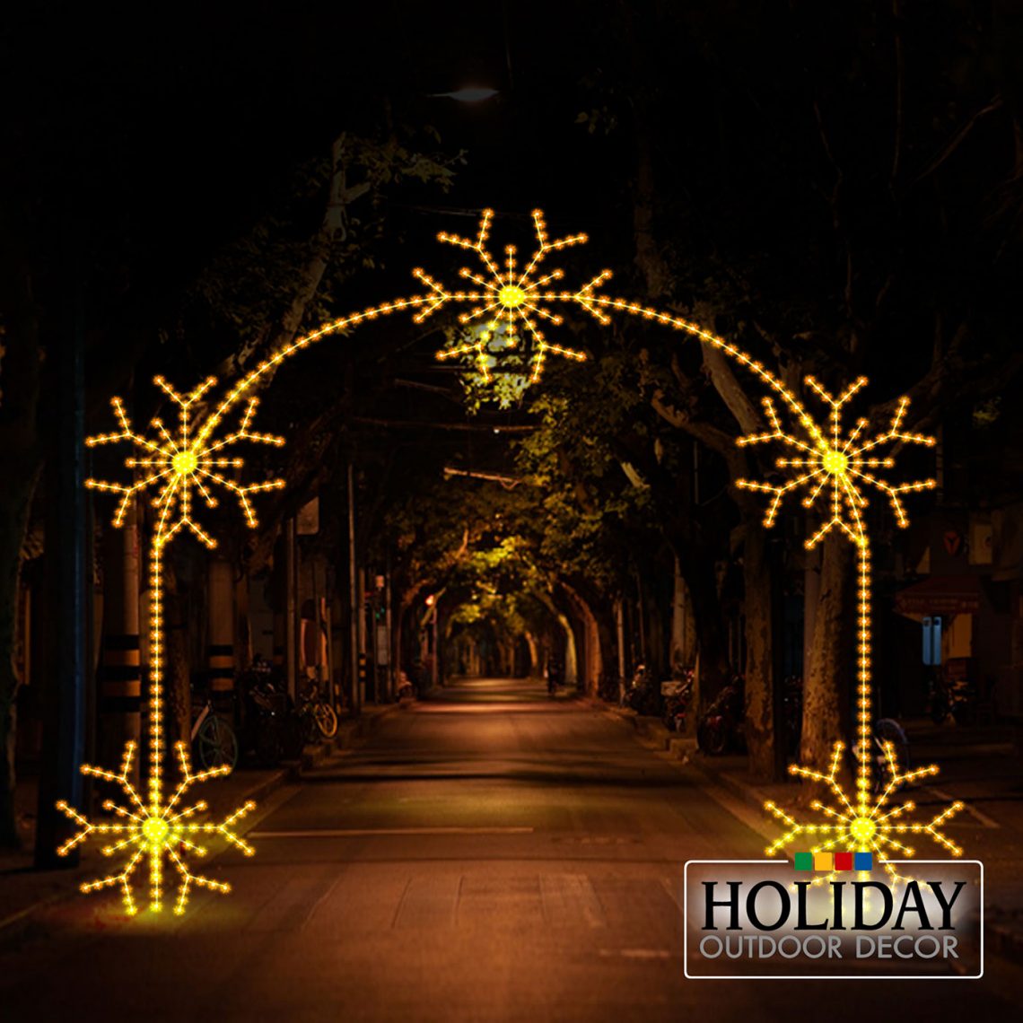 Snowflake Lighted Arch Display | Holiday Outdoor Decor
