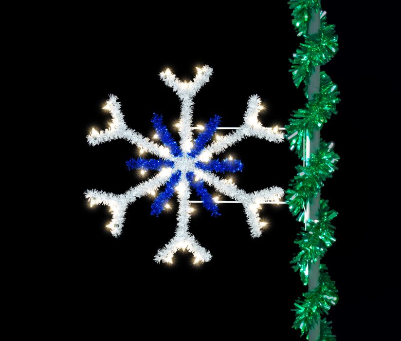 Garland Snowflake Pole Mount Display | Holiday Outdoor Decor